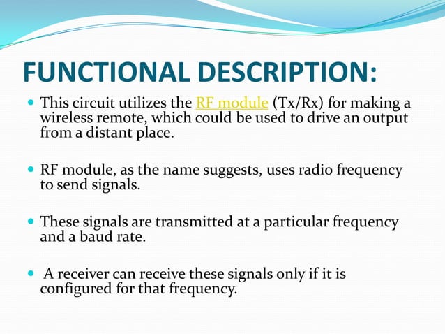 Ppt rf based home automation system 1 | PPT | Free Download