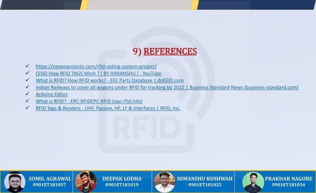 RFID based Smart Voting System | PPTX | Technology & Computing