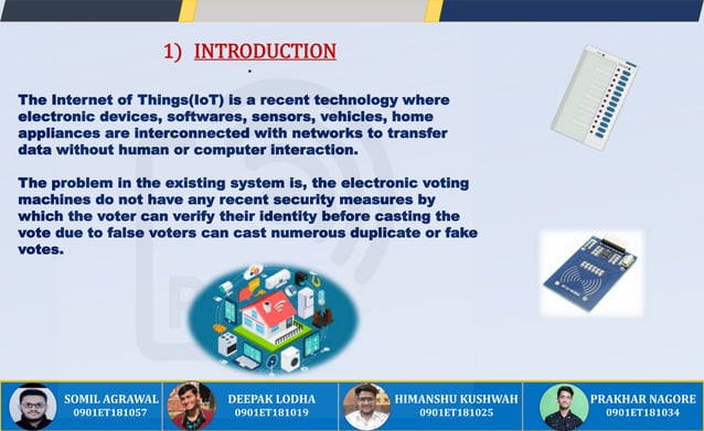 RFID based Smart Voting System | PPTX | Technology & Computing