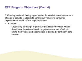 About Our "Diverse Advocacy and Consumer Engagement in Health Reform ...
