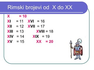 PPT Rimski brojevi.ppt-upoznavanje rimskih brojeva | PPT