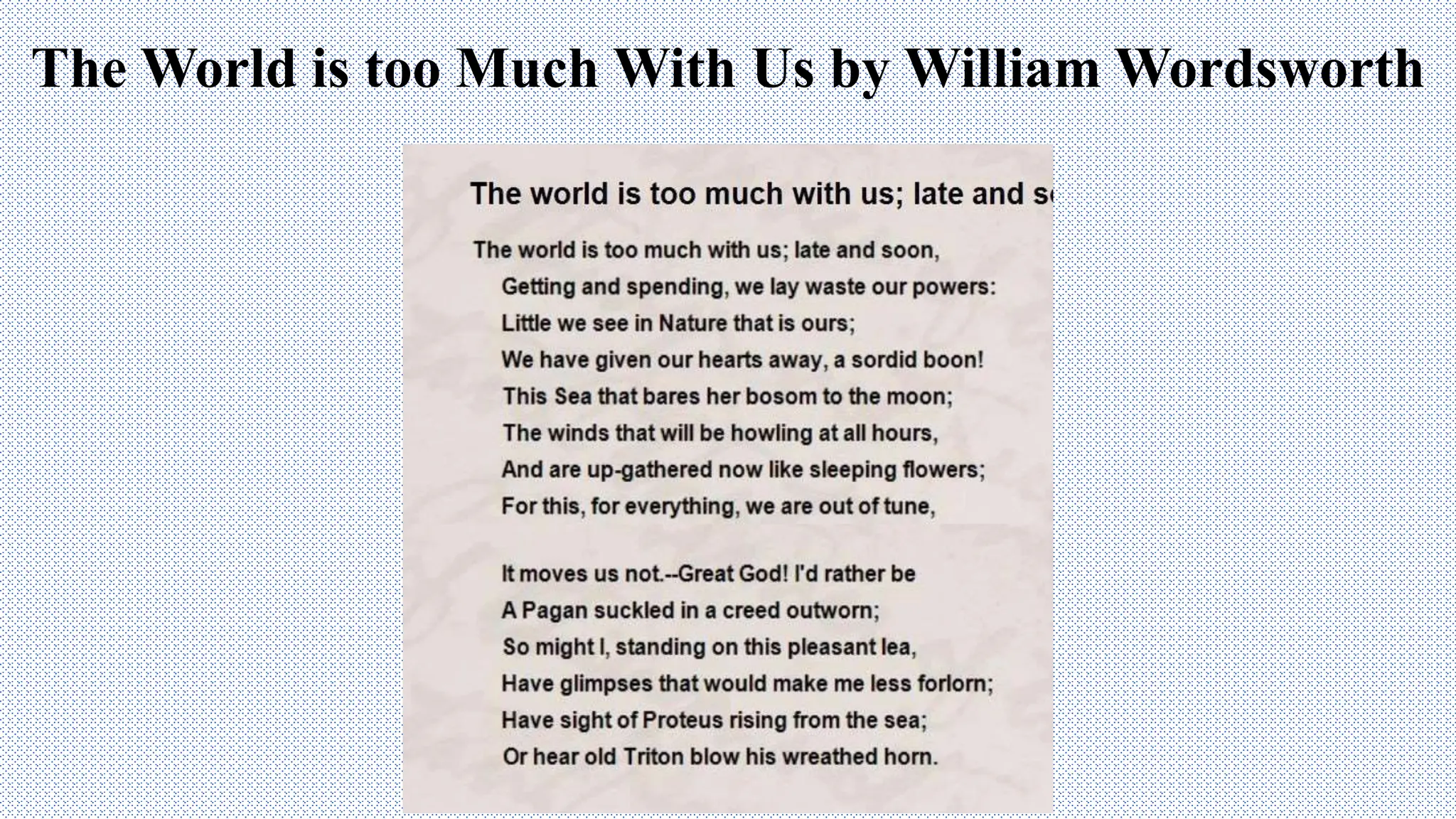 PPT on Romanticism and William Wordsworth | PPT