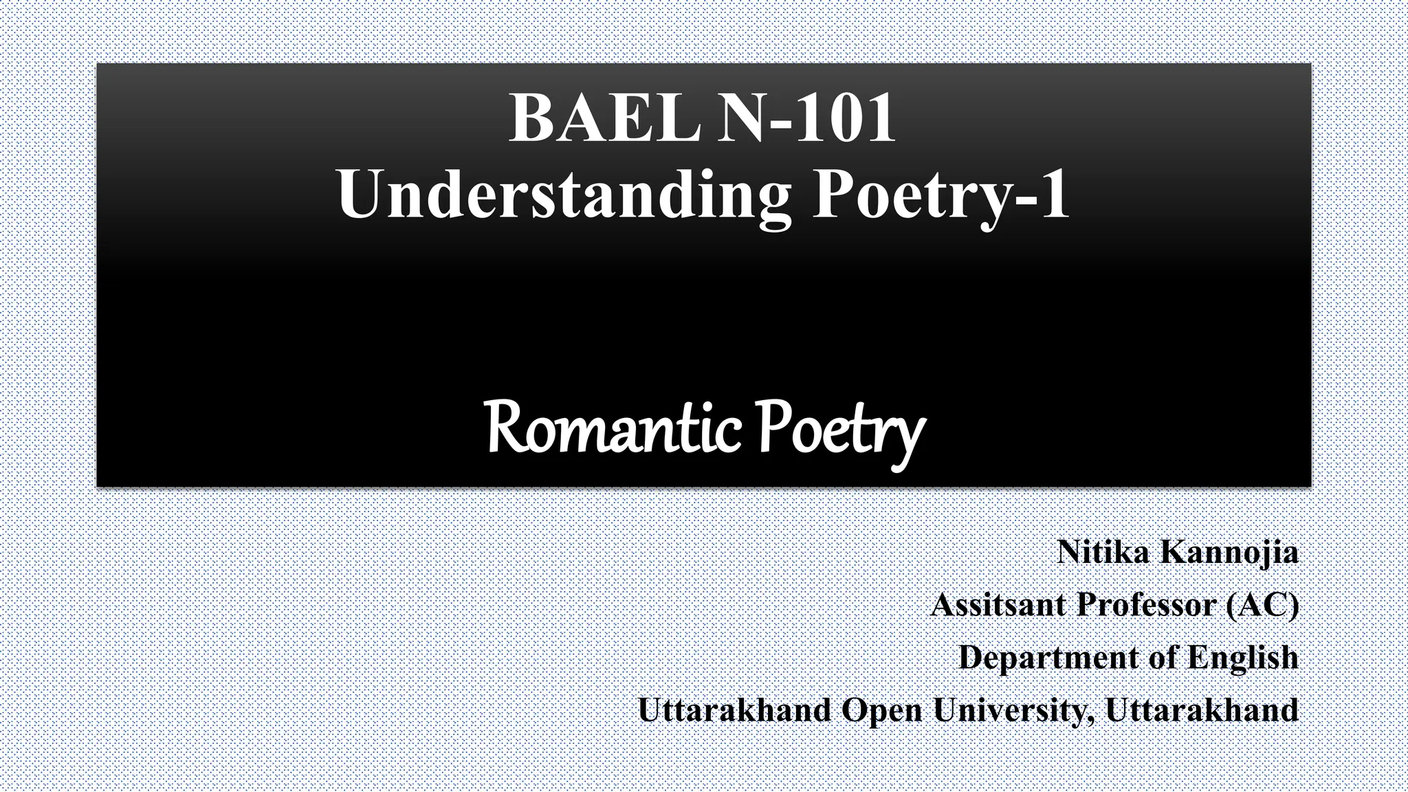 PPT on Romanticism and William Wordsworth | PPT