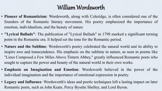 PPT on Romanticism and William Wordsworth | PPT