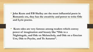 lyric and ode in romantic age | PPTX