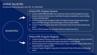 PPT RPL UNTUK MELANJUTKAN TINDAK LANJUT KULIAH | PPTX