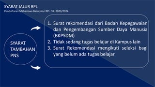 PPT RPL UNTUK MELANJUTKAN TINDAK LANJUT KULIAH | PPTX