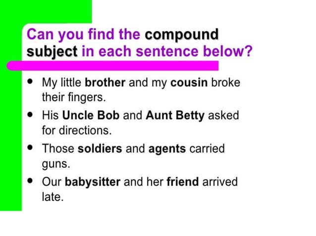 Parts of Sentence - Subject and Predicate | PPTX