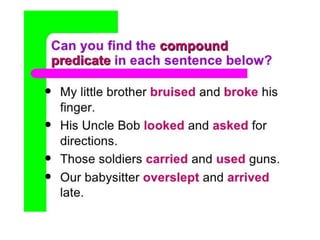 Parts of Sentence - Subject and Predicate | PPT