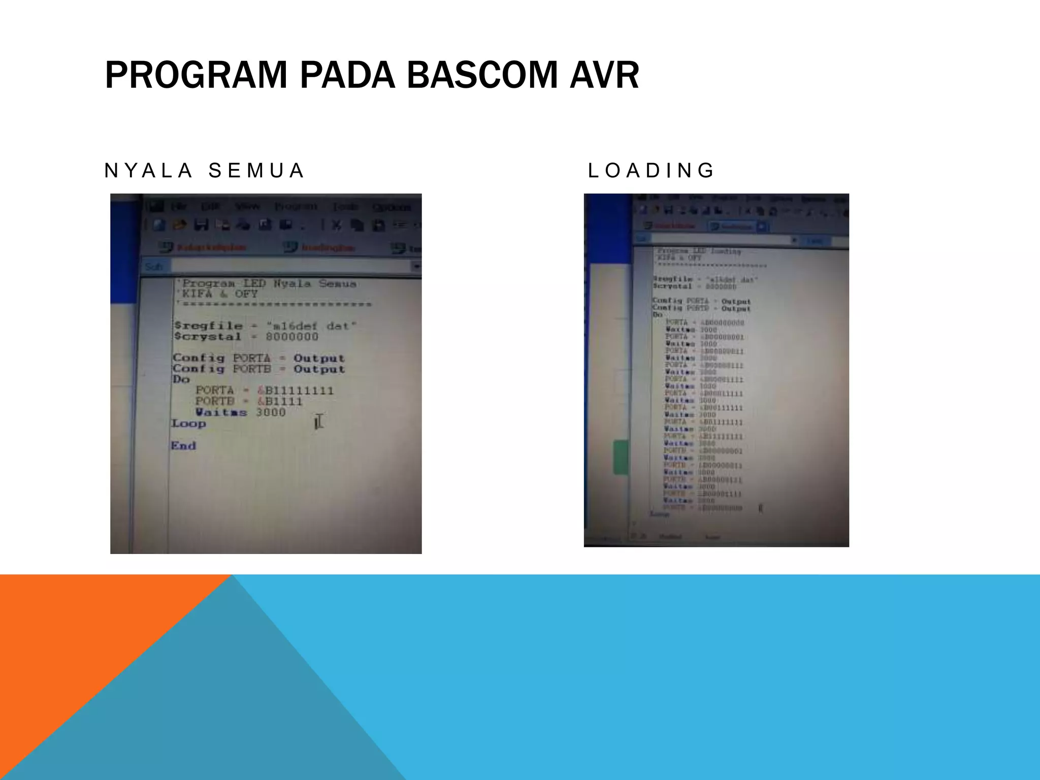 Running led dengan atmega16 | PPTX