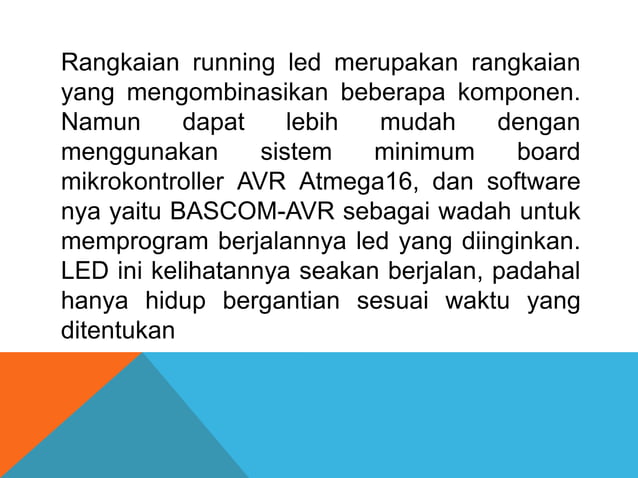Running led dengan atmega16 | PPTX