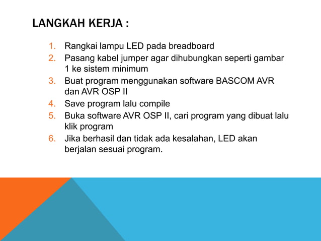 Running led dengan atmega16 | PPTX