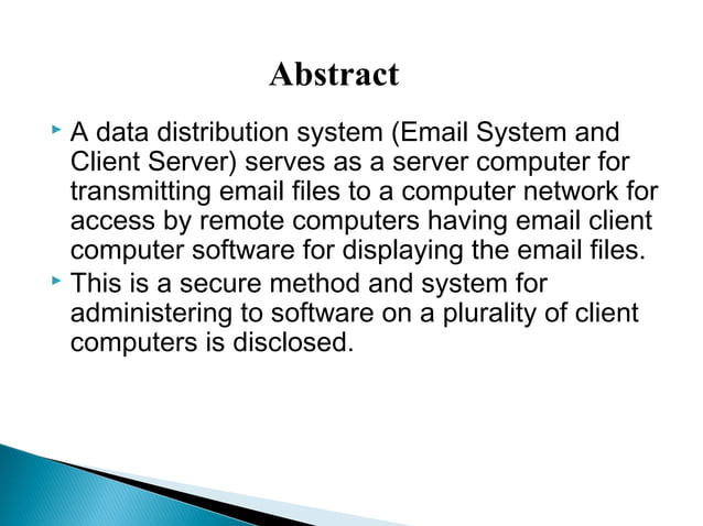 Email Client Server System | PPT | Email | Internet
