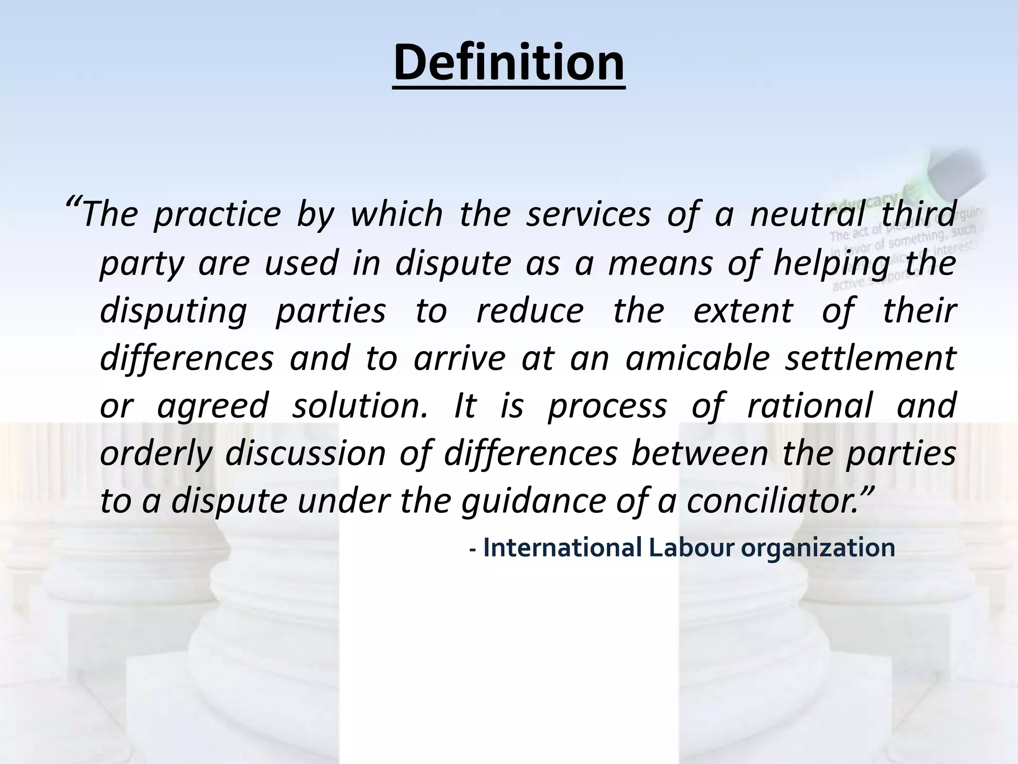 “Settlement of Dispute through conciliation proceeding” | PPTX