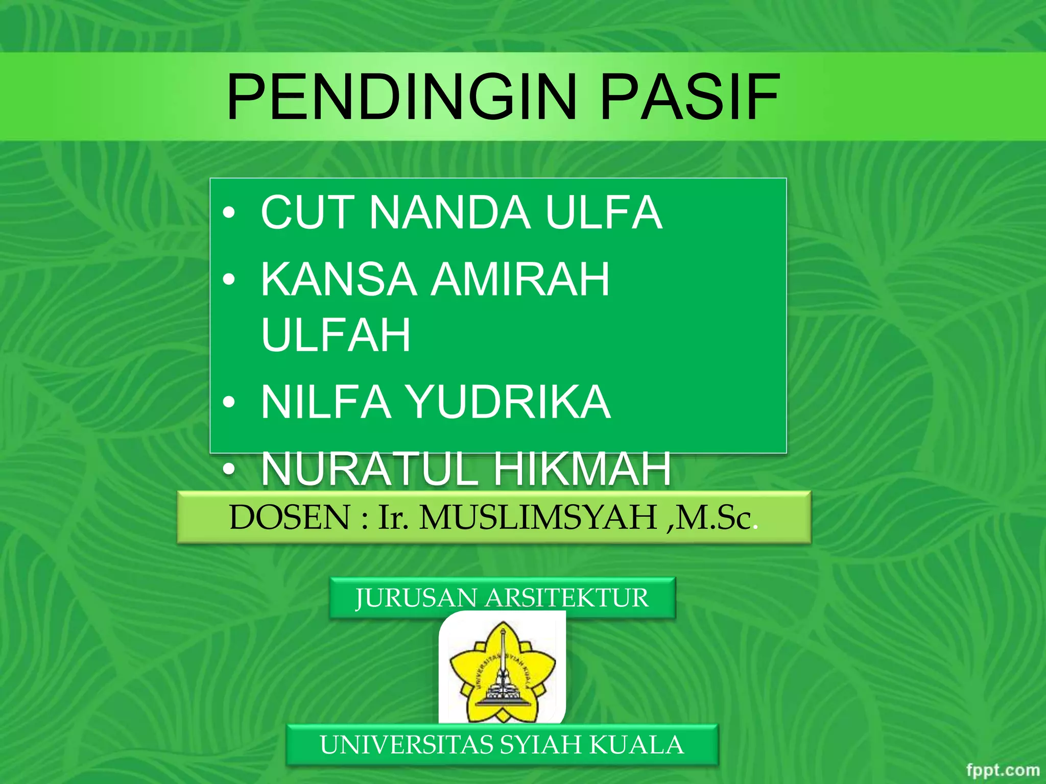 Pendinginan pasif | PPTX