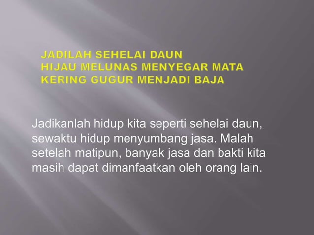 PPT SAJAK KITA UMPAMA SEHELAI DAUN | PPTX