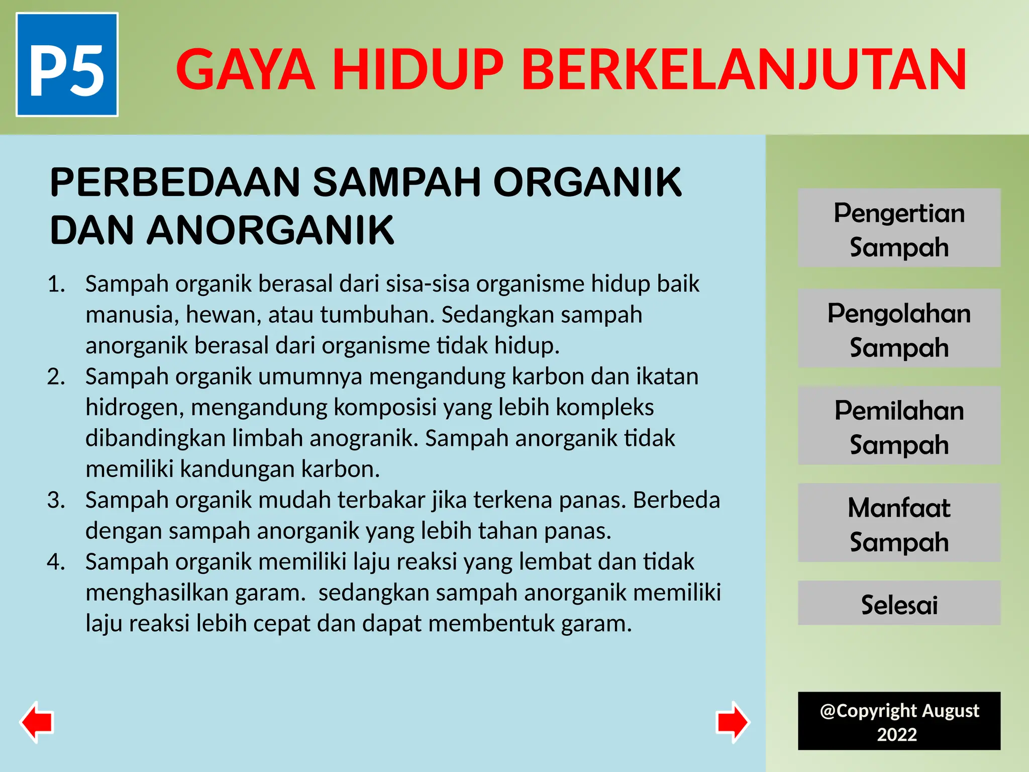 Modul P5 Gaya Hidup Berkelanjutan Tahun 2023 | PPTX