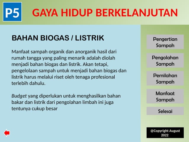Modul P5 Gaya Hidup Berkelanjutan Tahun 2023 | PPT