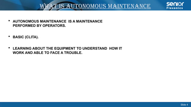 AUTONOMOUS MAINTENANCE .ppt for training x | PPTX