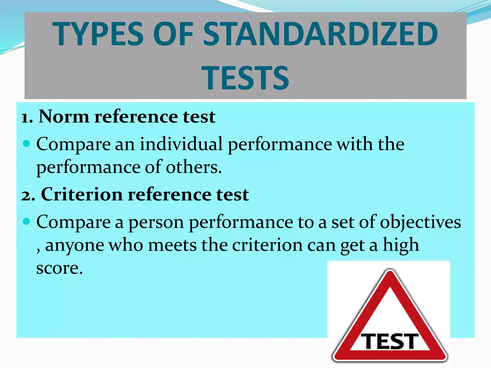 STANDARDIZED AND NON-STANDARDIZED TEST | PPTX