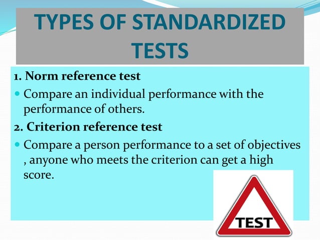 STANDARDIZED AND NON-STANDARDIZED TEST | PPTX
