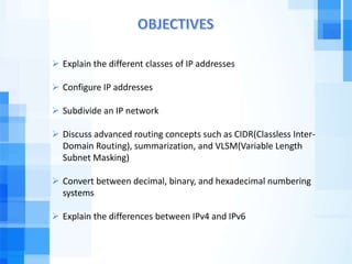 IP addressing and Subnetting PPT | PPTX