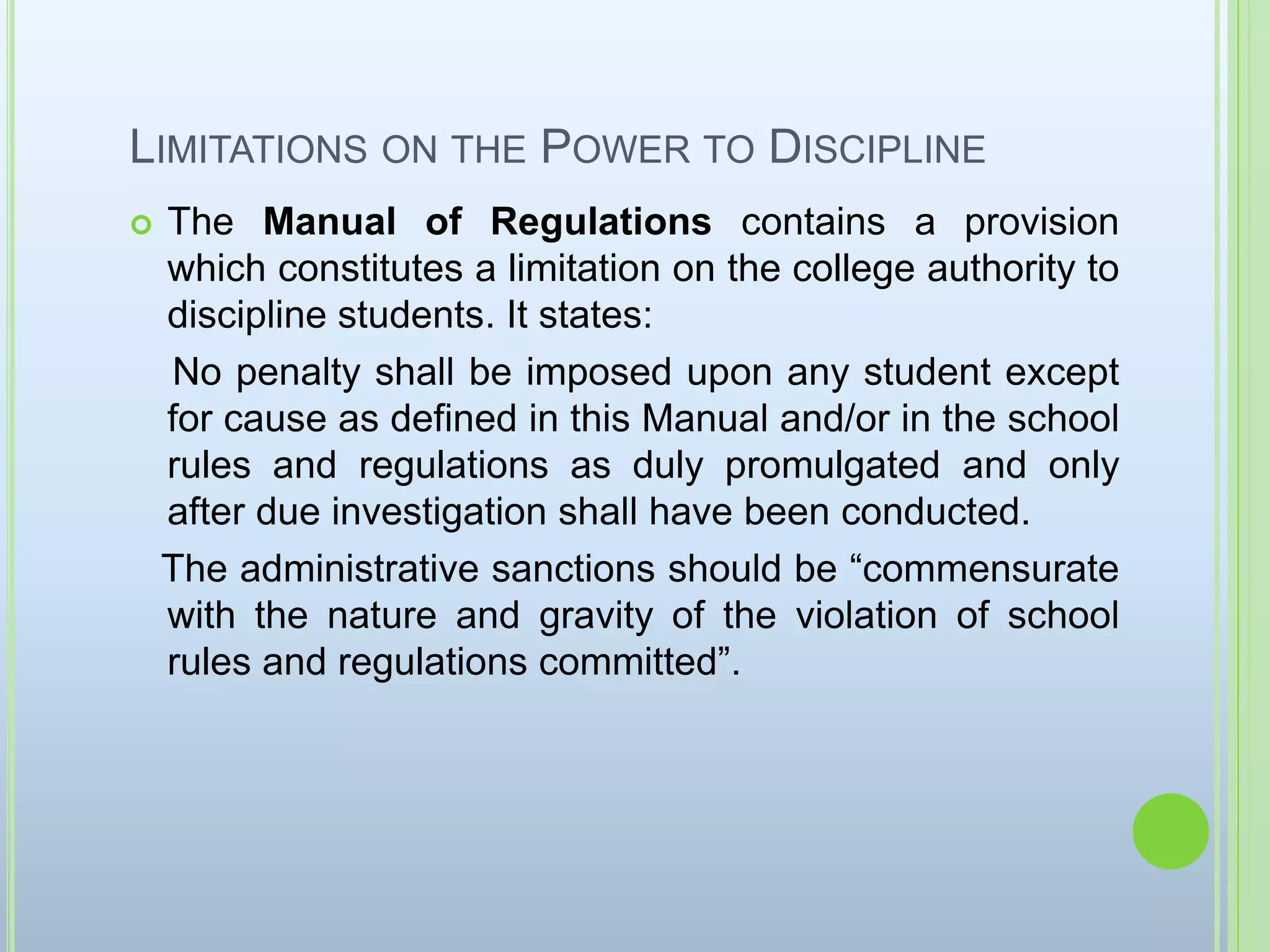 Student Disciplinary Procedures in Private Schools/ Institutions ...