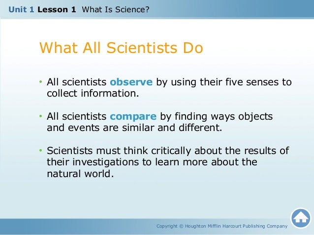 Unit 1 lesson 1 What is Science