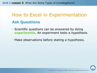 Ppt science u1 lesson 3 (types of investigation) | PPT | Science