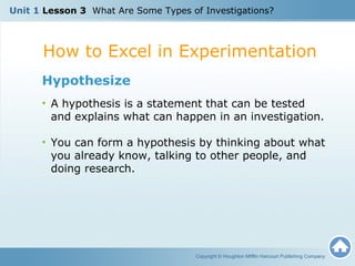 Ppt science u1 lesson 3 (types of investigation) | PPT