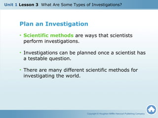 Ppt science u1 lesson 3 (types of investigation) | PPT