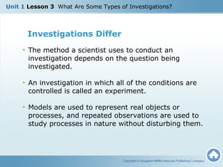 Ppt science u1 lesson 3 (types of investigation) | PPT