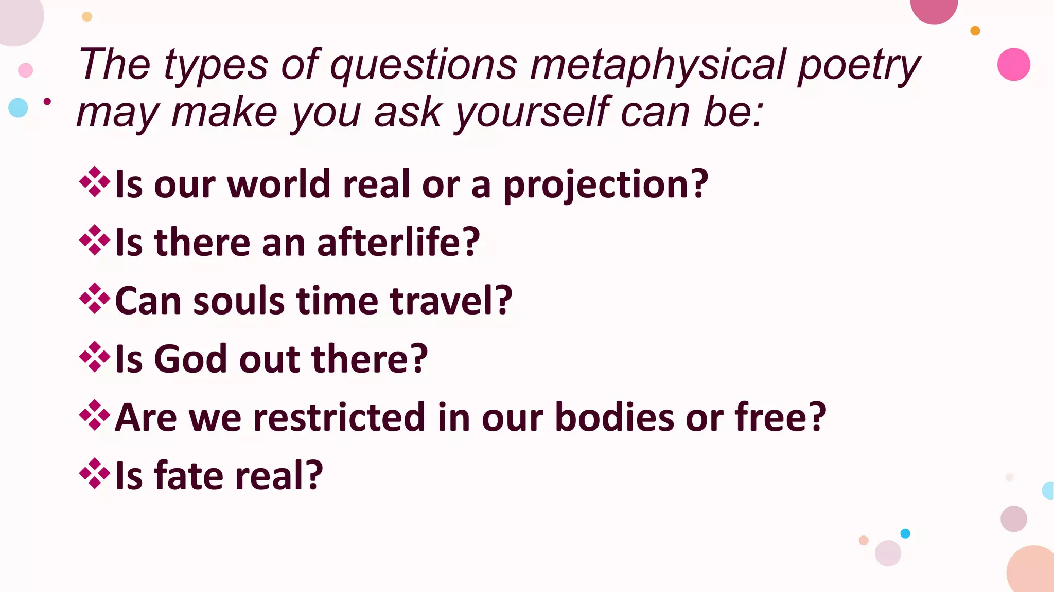Metaphysical Poetry | PPTX
