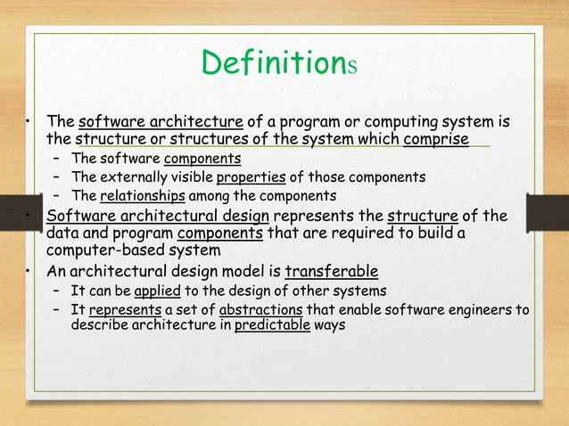 Software architecture design ppt | PPT