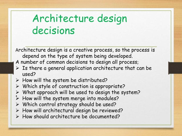 Software architecture design ppt | PPT
