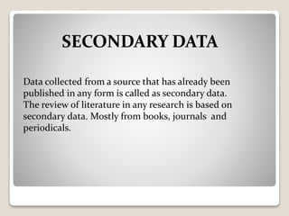 Ppt secondary data and its types | PPTX