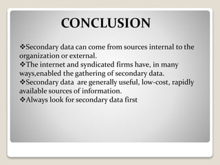 Ppt secondary data and its types | PPTX