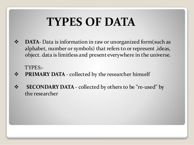 Ppt secondary data and its types