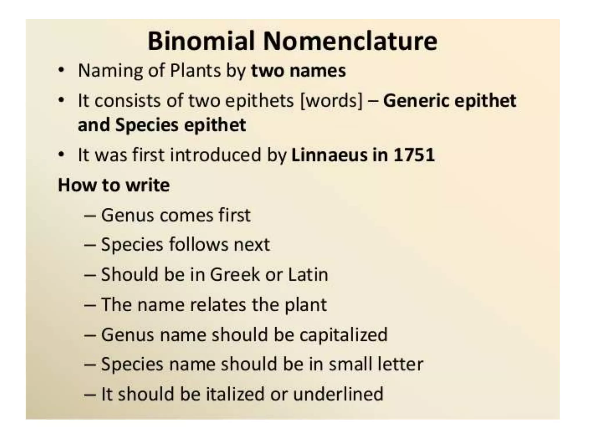 Binominal Nomenclature, Botanical Garden, Harbarium | PPT