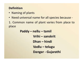 Binominal Nomenclature, Botanical Garden, Harbarium | PPT