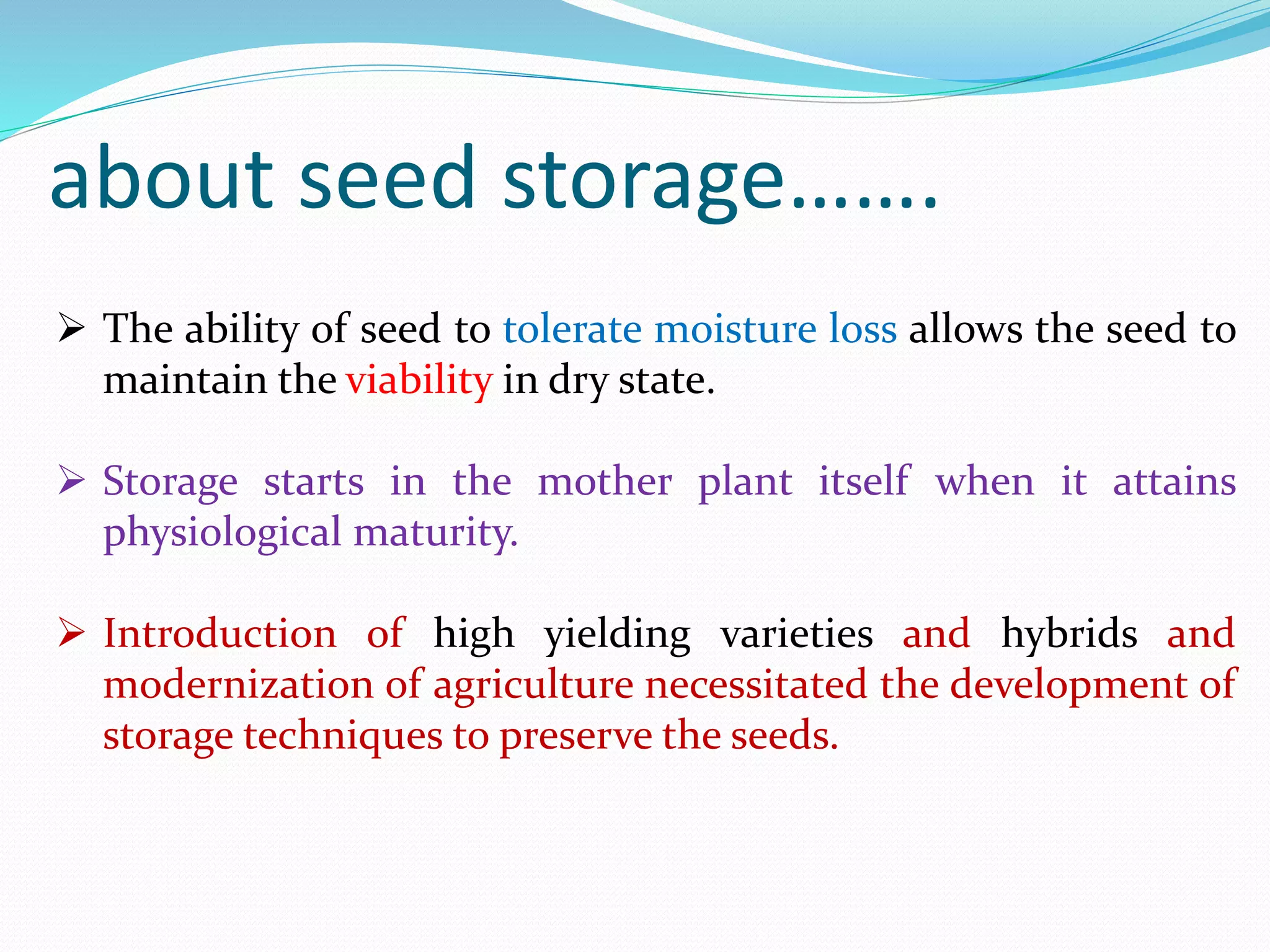 seed storage | PPTX