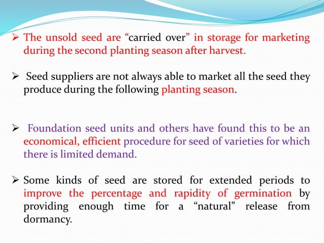 seed storage | PPTX | Agriculture | Industries