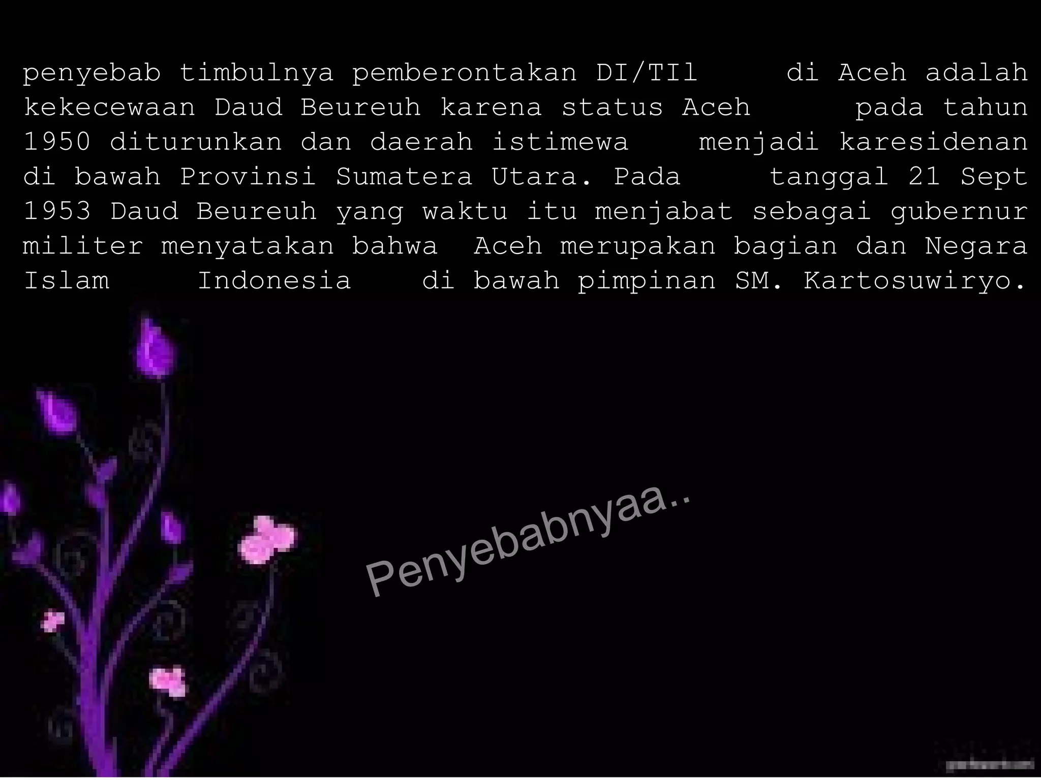 PEMBERONTAKAN DI / TII ACEH | PPT