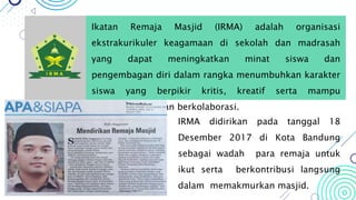 PPT Sejarah IRMA - Pendidikan dan Pelatihan (Diklat) Pembina Ikatan Remaja Masjid (IRMA) Jawa ...