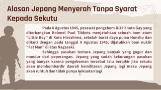 Sejarah Menyerahnya Jepang pada Sekutu PPT | PPT