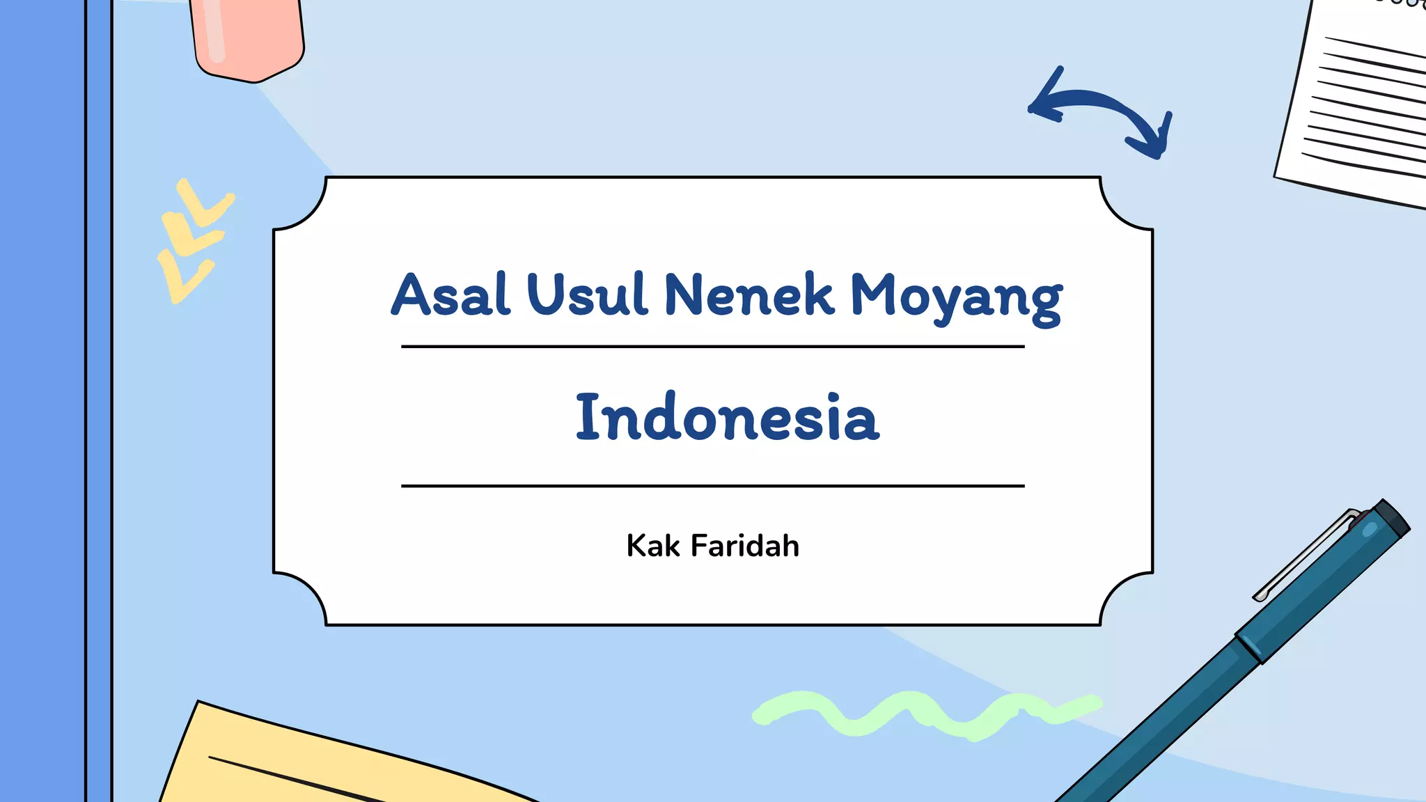 PPT Sejarah Kelas 10 - TEORI ASAL USUL NENEK MOYANG - Nurfaridah A.pptx