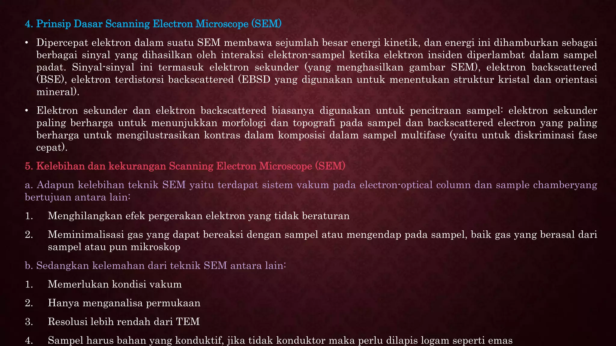 SCANNING ELECTRON MICROSCOPE (SEM) | PPTX