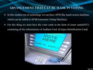 AUTOMATIC VOTING MACHINE-AN ADVANCED MODEL FOR SECURED BIOMETRICS BASED ...