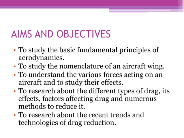 aircraft drag reduction methods | PPTX