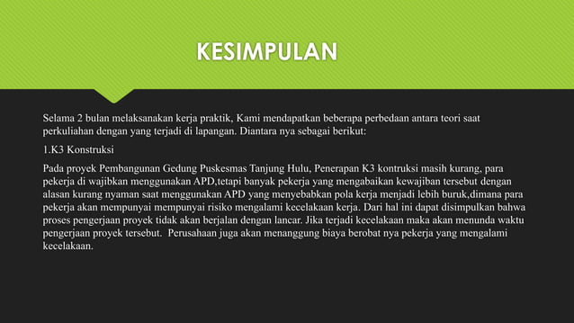CONTOH PPT SEMINAR LAPORAN MAGANG KERJA PRAKTEK | PPTX